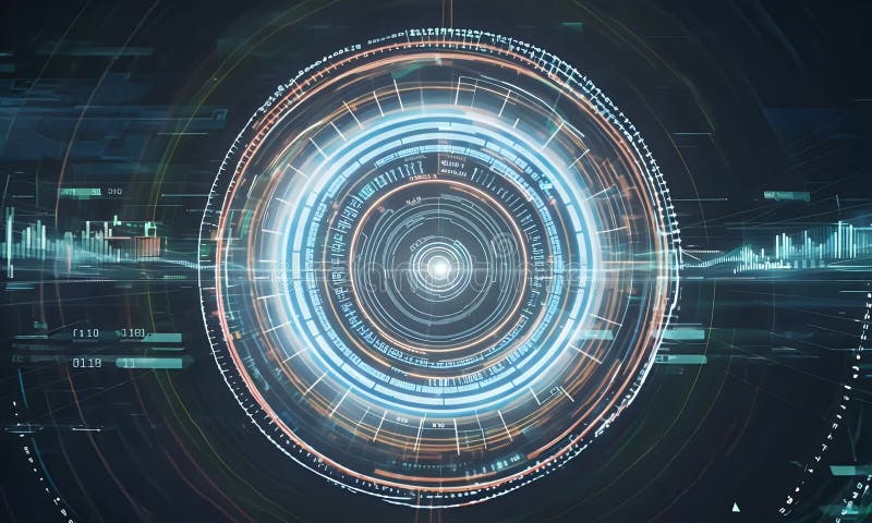 A Circular Data Hub with Rotating Segments, Overlaid with Dynamic ...