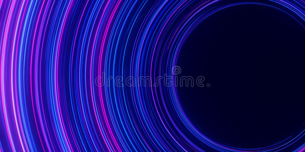 Circular Data Light Speed Flow. Abstract Round Digital Data Stream of Quantum Computing Stock ...