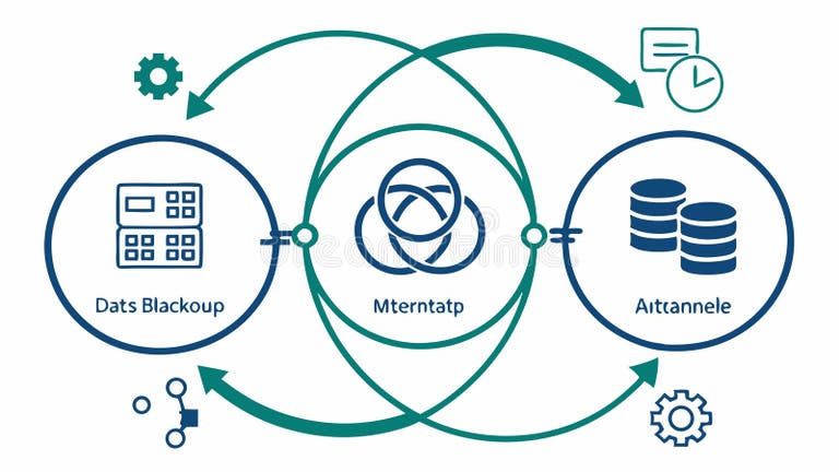 Circular Data Management Process: Backup, Restore, Security, Vector ...