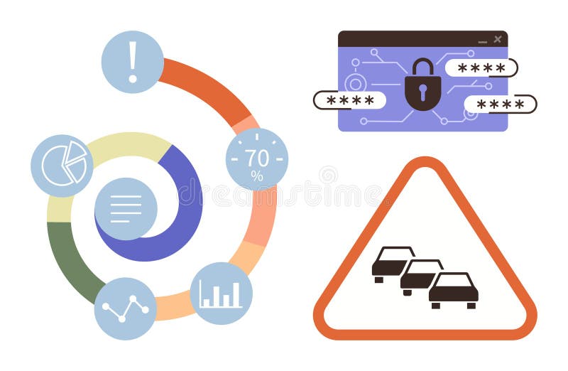 Circular Data Visualization, Cybersecurity Concept, and Traffic Hazard ...
