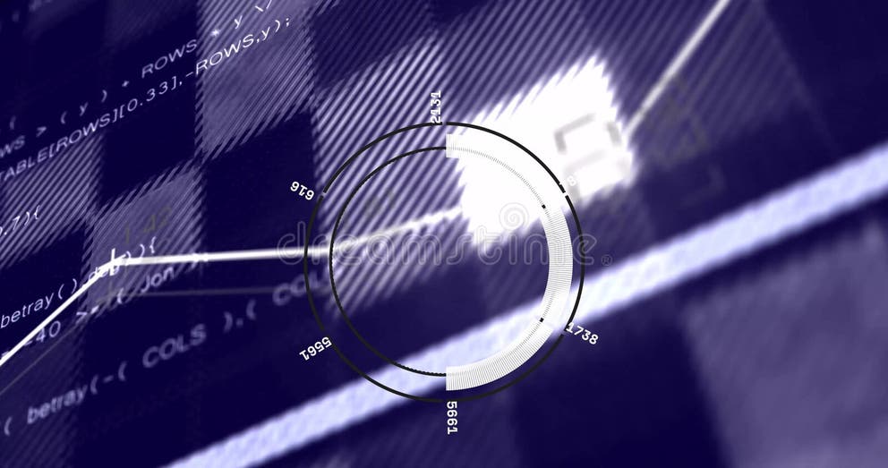 Circular Data Visualization Image Over Computer Code and Graphs Stock Illustration ...