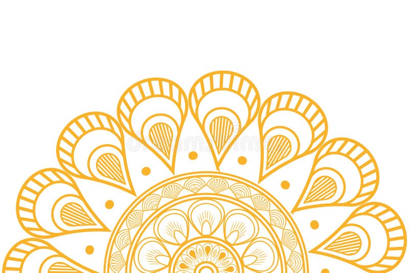 Circular Decorative Line Half Mandala Icon Stock Illustration ...