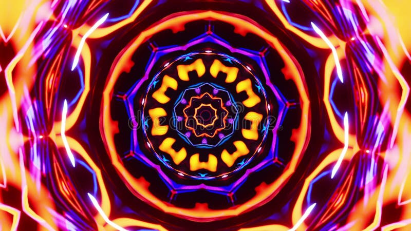 Circular Design with Bright Colors. Kaleidoscope VJ Loop Stock Video ...