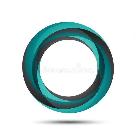 A Circular Design Composed of Overlapping Teal and Dark Gray ...