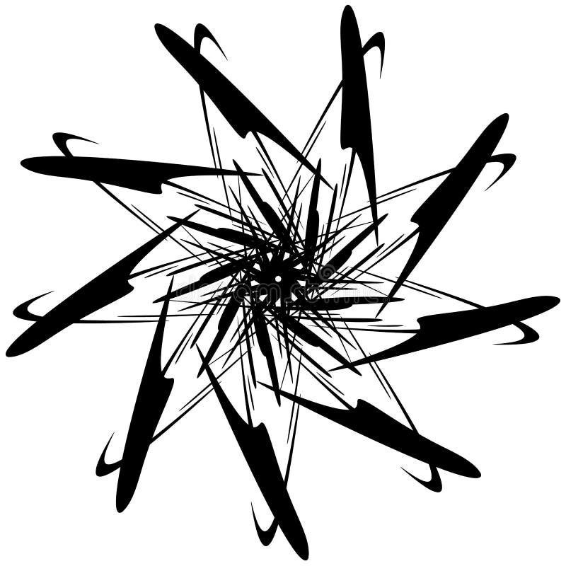 Circular Design with Distortion Effect. Abstract Monochrome Elem Stock ...