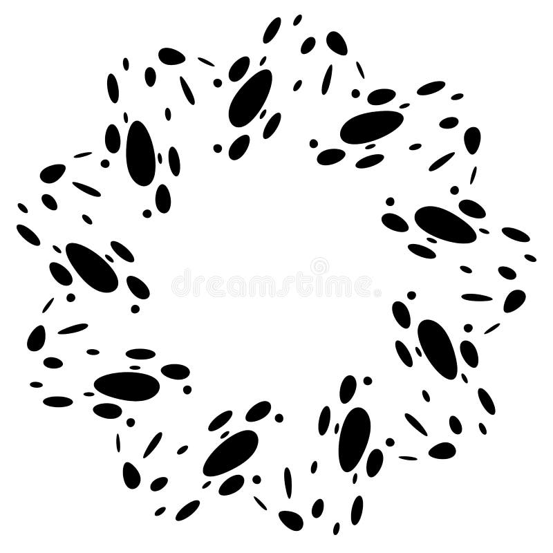 Circular Design with Distortion Effect. Abstract Monochrome Elem Stock ...
