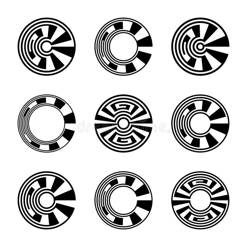 Circular Design Elements. Abstract Circle Icons Stock Vector ...