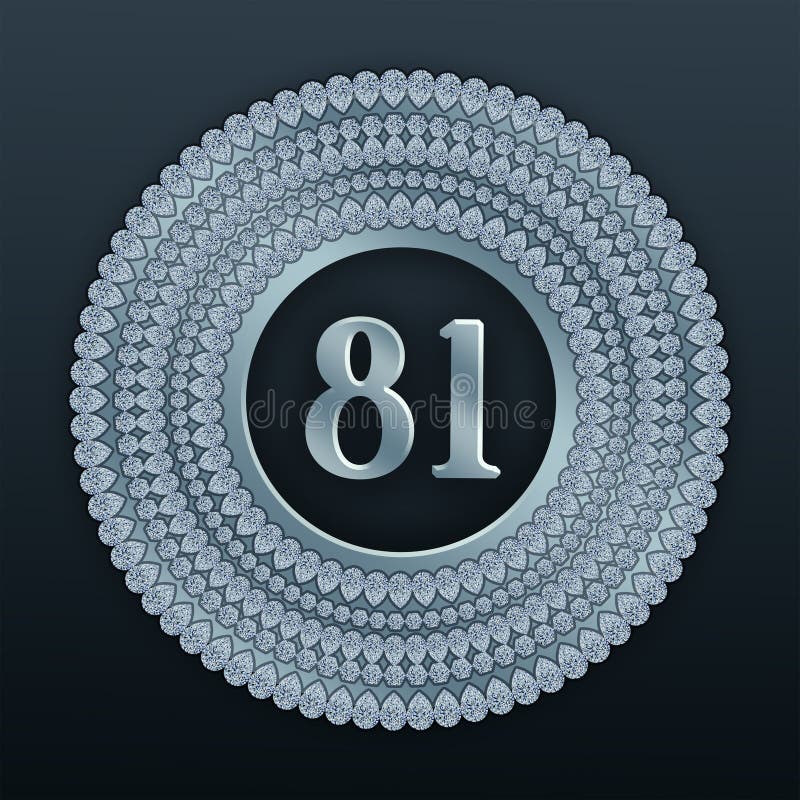 A Circular Design Features the Number "81" at Its Center Stock ...