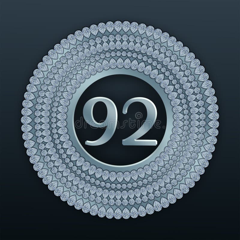 A Circular Design Features the Number "92" at Its Center Stock ...