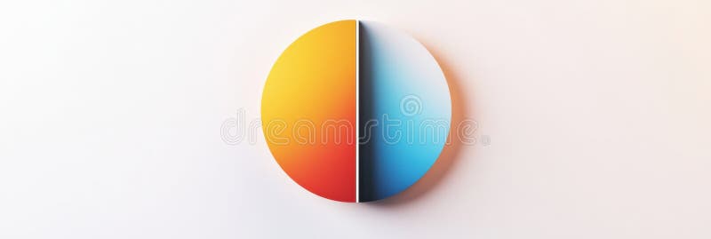 Colorful Circular Design Split in Half Showcasing Gradient Orange and ...