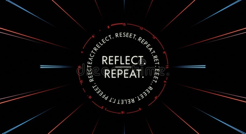 A Circular Design Features the Words "REFLECT. REPEAT Stock ...