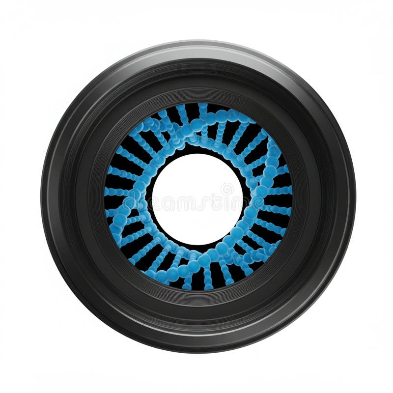 A Circular Design Featuring a Black, Tire-like Outer Rim with a Central ...