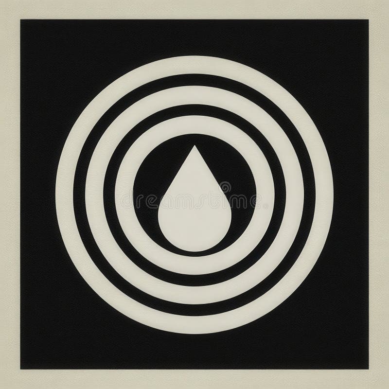 Circular Design Featuring Concentric Circles with a Water Droplet ...
