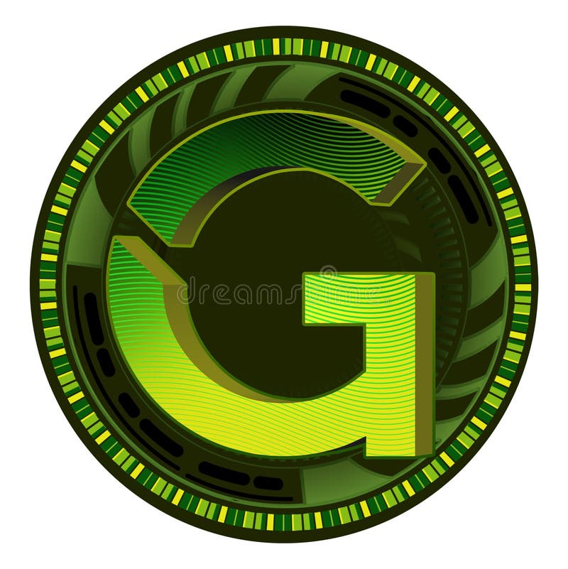 3D Letter G in Technological Machinery Power Rings Stock Illustration ...