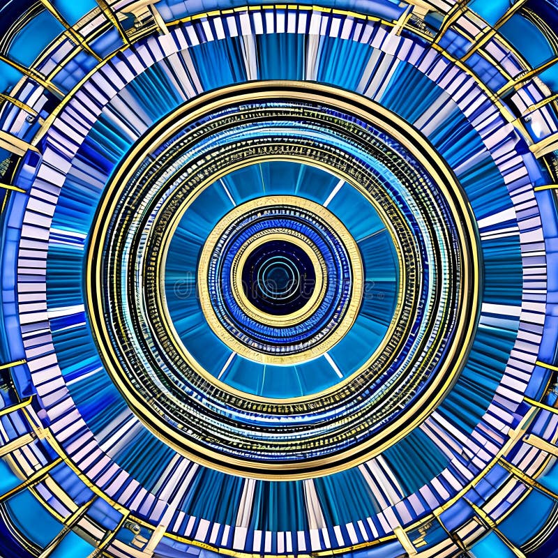 A Circular Design with Interlocking Circles in Cool Shades of Blue and ...