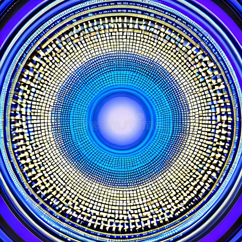 A Circular Design with Interlocking Circles in Cool Shades of Blue and ...