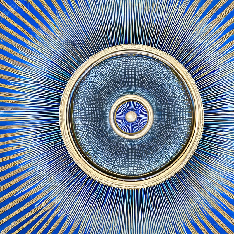 A Circular Design with Interlocking Circles in Cool Shades of Blue and ...