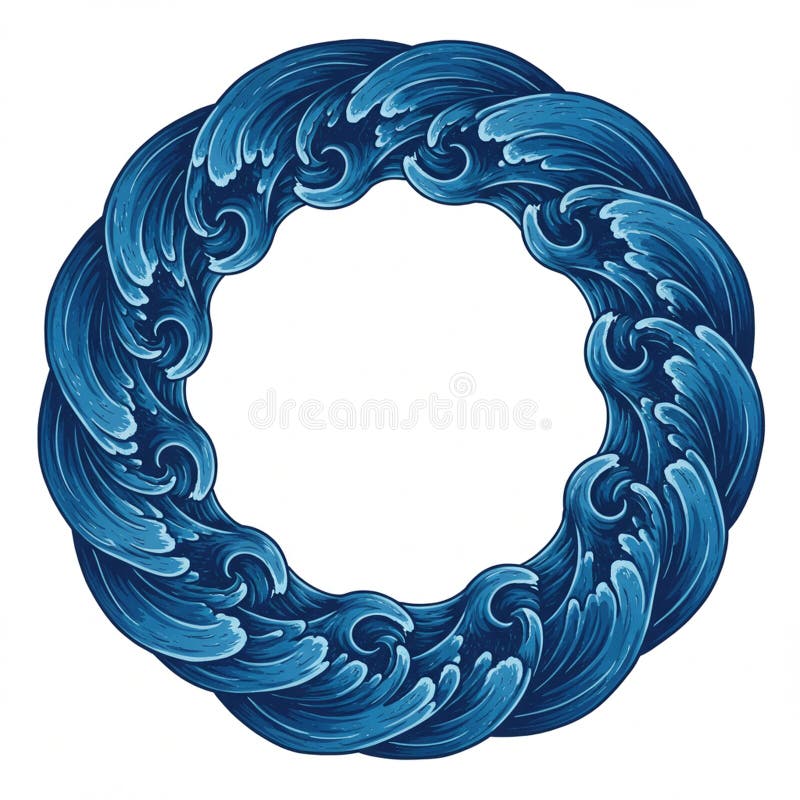 Waves Circular Border Stock Illustrations – 999 Waves Circular Border ...