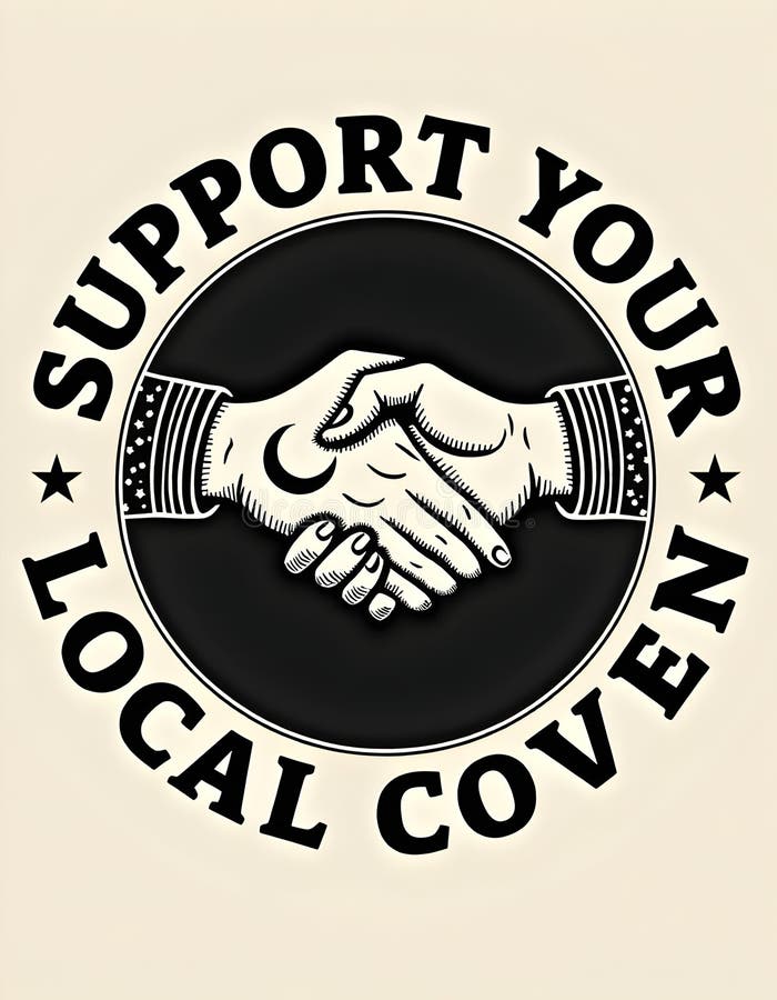 Support Your Local Coven Witch Hands T-Shirt Stock Illustration ...