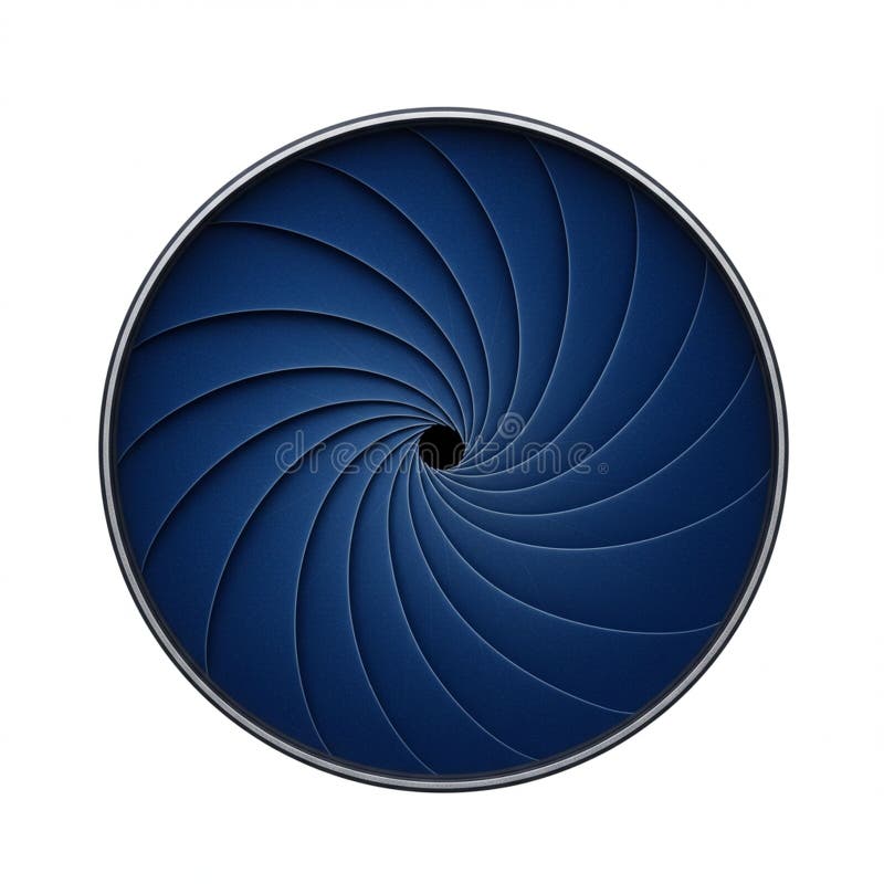 A Circular Design Resembling a Camera Shutter with Overlapping, Curved ...