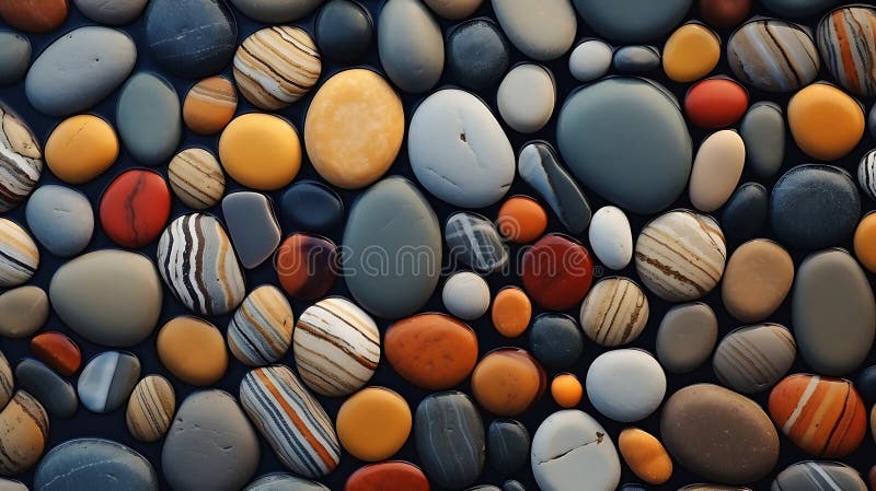 Circular Design of Sea Pebbles Intricate Patterns on Beach Stones with ...