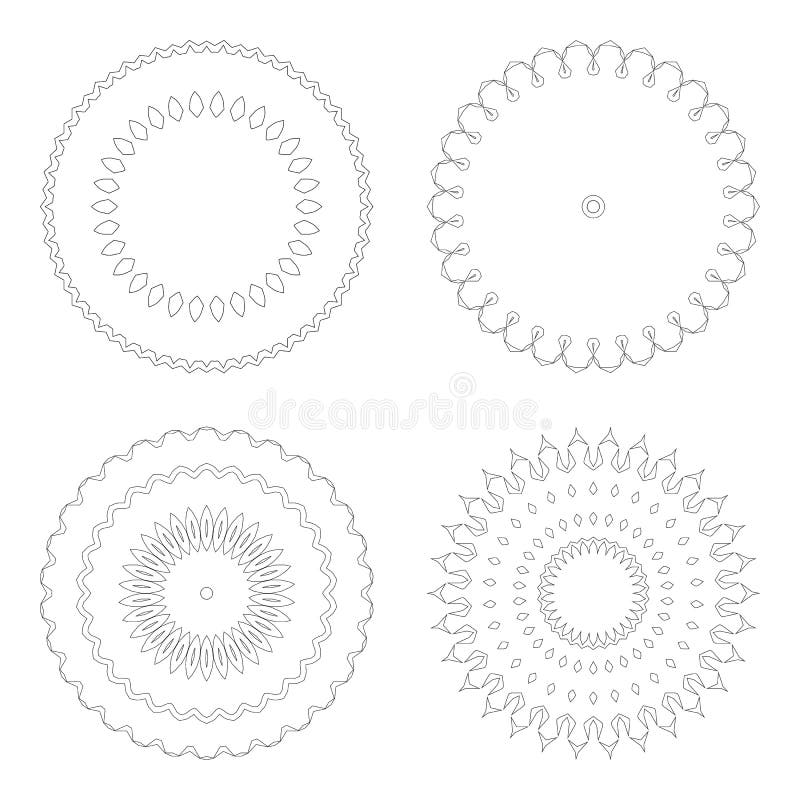 Circular Design Templates . Round Decorative Patterns. Set of Creative ...