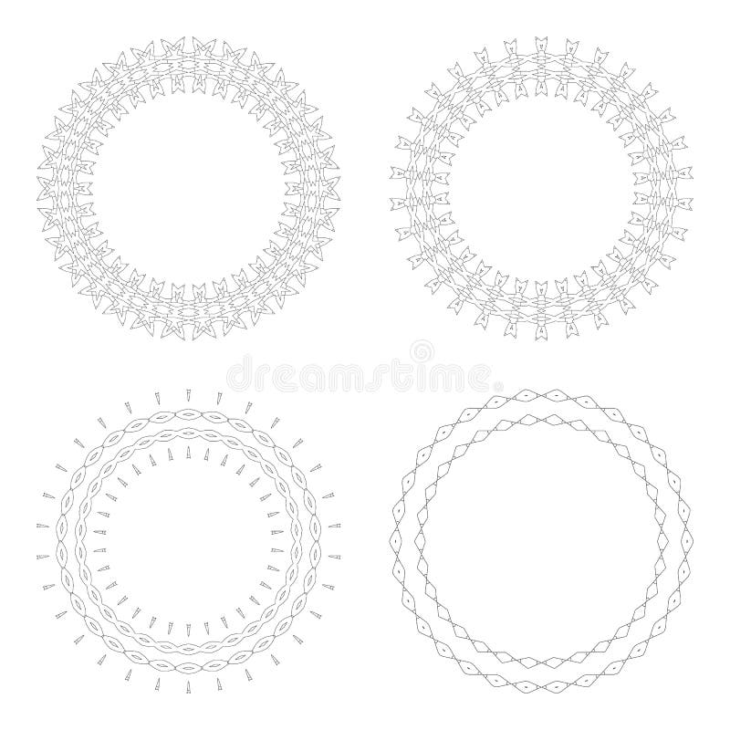 Circular Design Templates . Round Decorative Patterns. Set of Creative ...