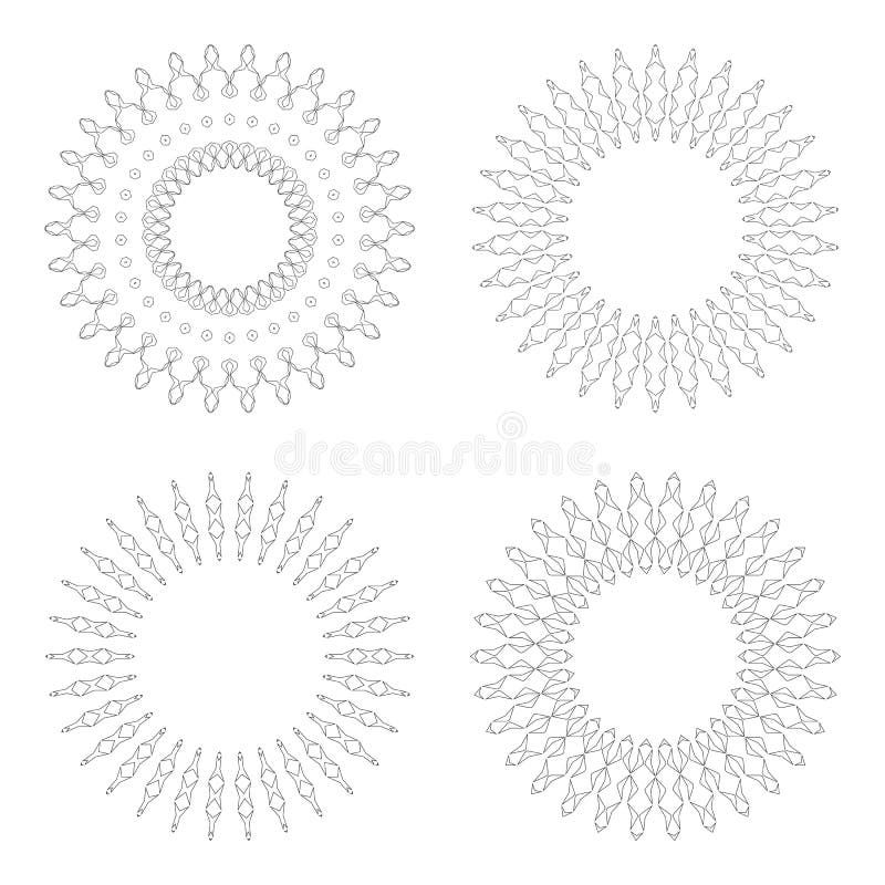 Circular Design Templates . Round Decorative Patterns. Set of Creative ...
