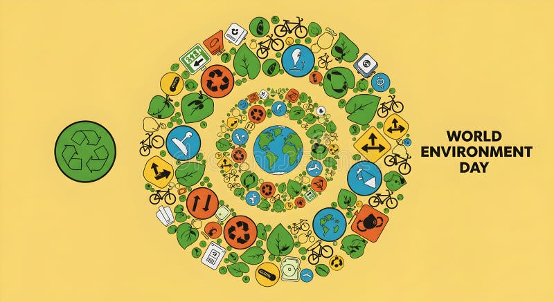 World Environment Day Circular Design Generative AI Stock Image - Image ...