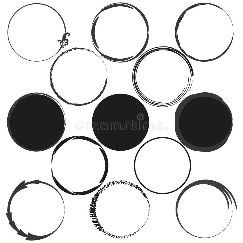 Circular Designs Variety. Abstract Vector Circles Set. Dynamic Round ...