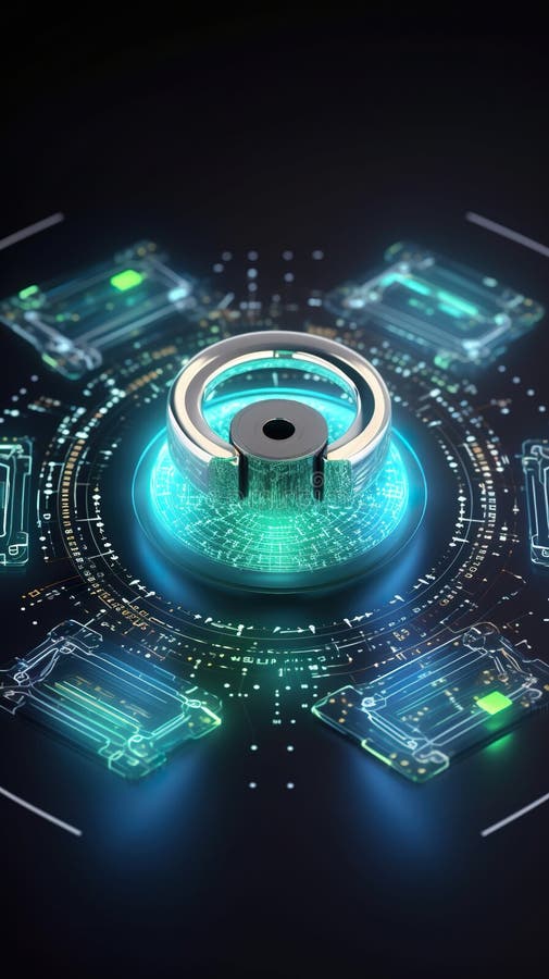 A Circular Device Surrounded by Various Electronic Devices. Generative ...