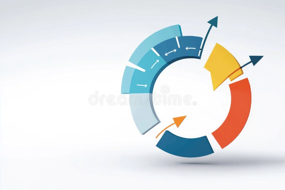 A Circular Diagram with Arrows Pointing in Different Directions Stock ...