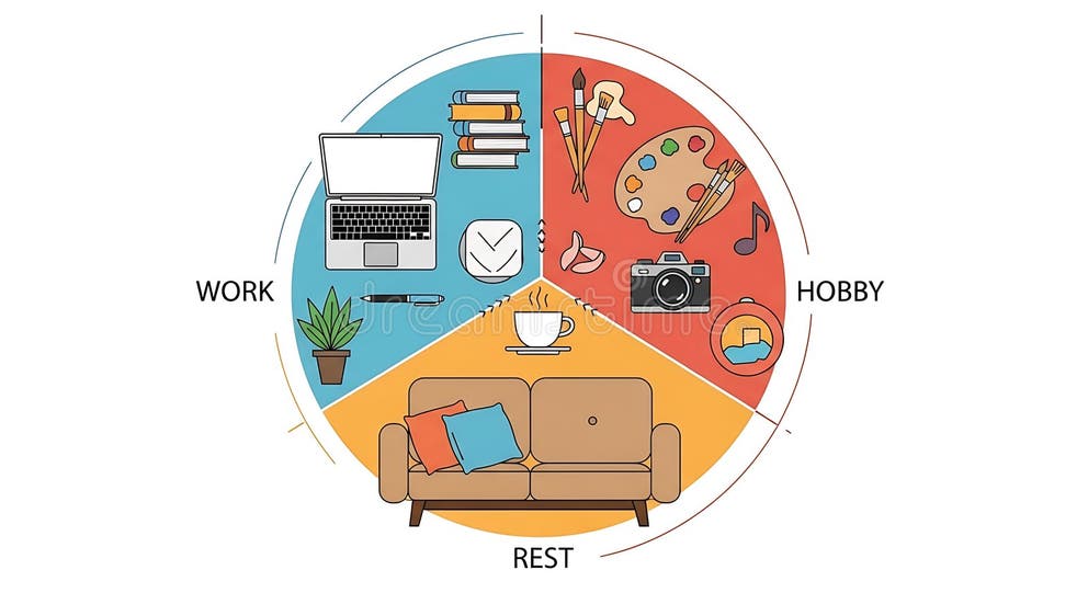 Circular Diagram Divided into Three Equal Segments Labeled "Work ...