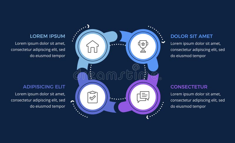 Four Parts Design Template Stock Illustrations – 3,300 Four Parts ...