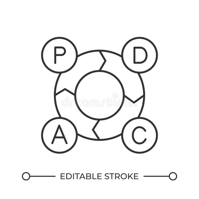 Circular Diagram with Letters Line Icon Stock Illustration ...