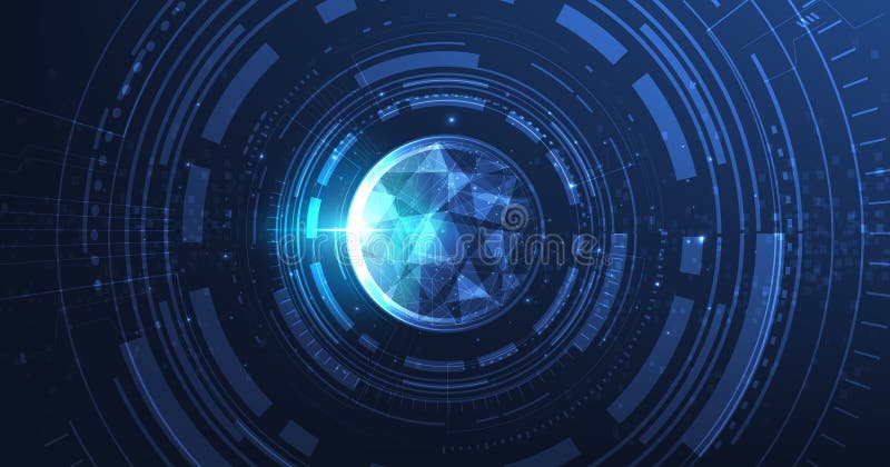 Circular Digital Background Stock Illustration - Illustration of dark ...