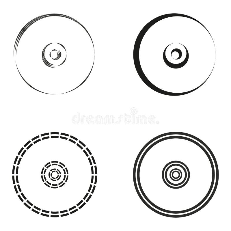 Circular Disc Icons. Layered Ring Shapes. Minimal Round Symbol. Vector ...