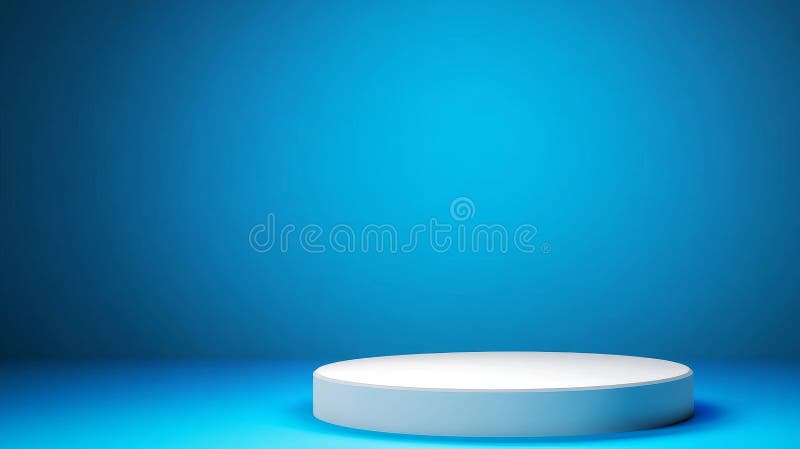 Circular Display Platform on Blue Background a Clean Circular Display ...