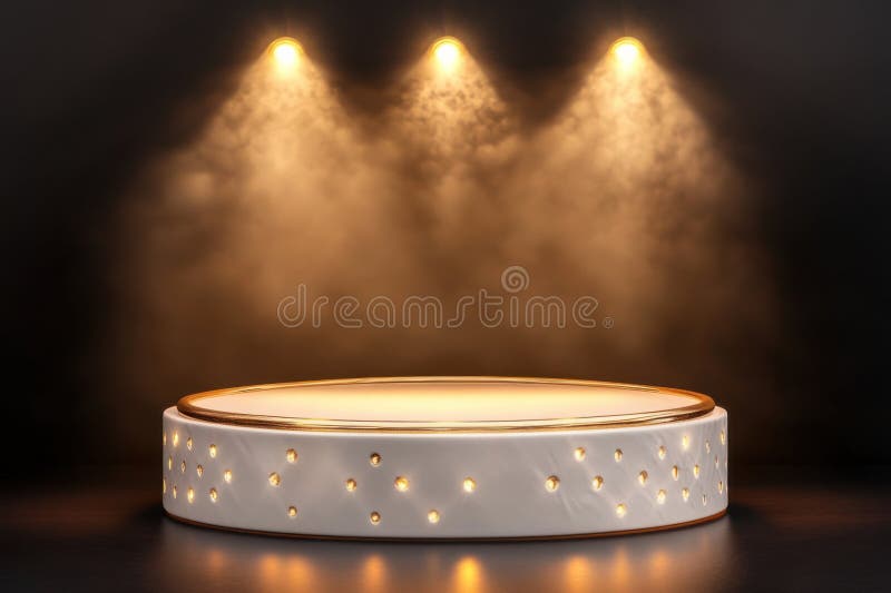 Circular Display Stand Illuminated with Soft Lighting Creating an ...