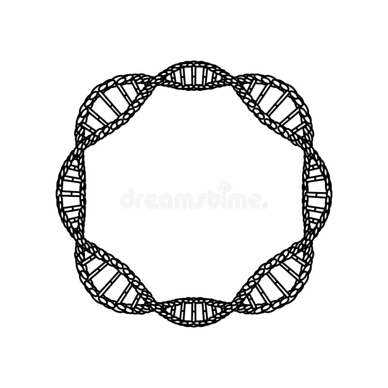 Circular Dna Chain Science Icon Stock Vector - Illustration of genetic ...