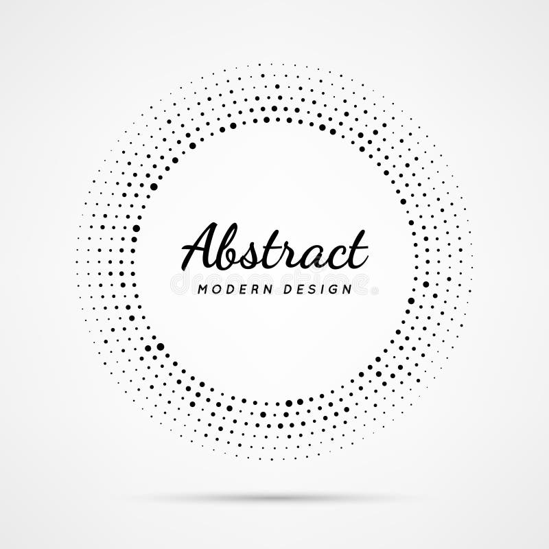 Circular Dot Frame. Circle Border with Effect Halftone. Modern Faded ...
