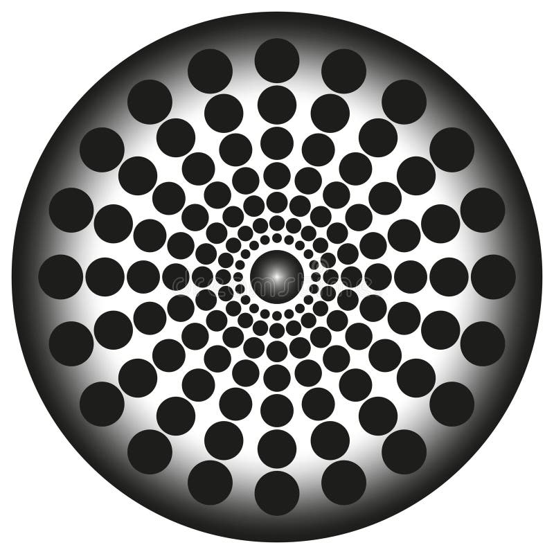 Circular Dot Pattern. Gradual Radial Design. Black and White Symmetry ...