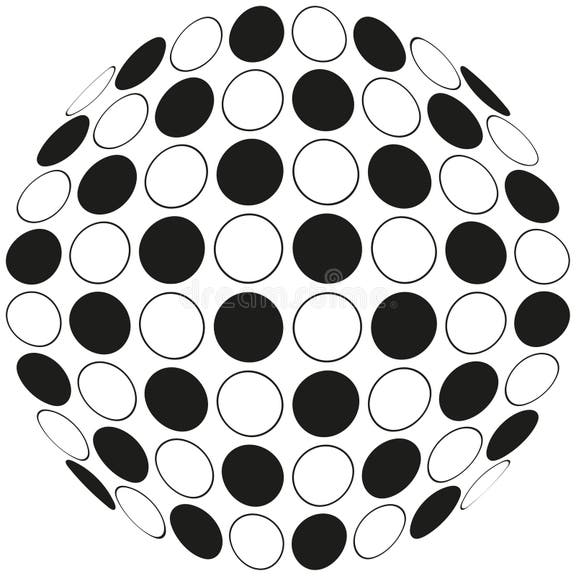 Circular Dot Pattern. Radial Sphere Arrangement. Vector Geometric ...