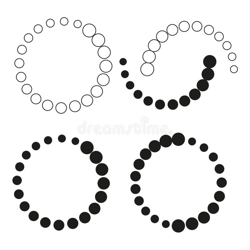 Circular Dot Patterns. Spiral Dot Sequence. Geometric Vector Circles ...