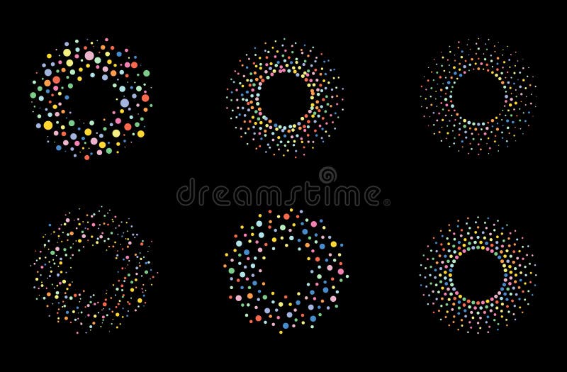 Circular Dotted Frames Set. Circle Dots. Design Element for Medical ...