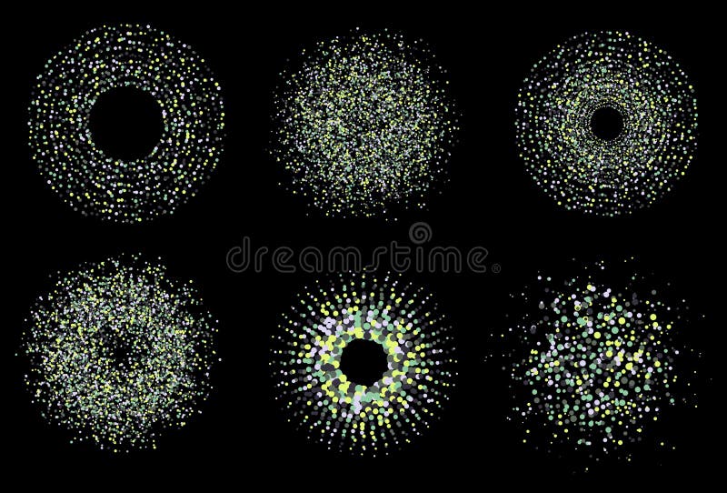 Circular Dotted Frames Set. Circle Dots. Design Element for Medical ...