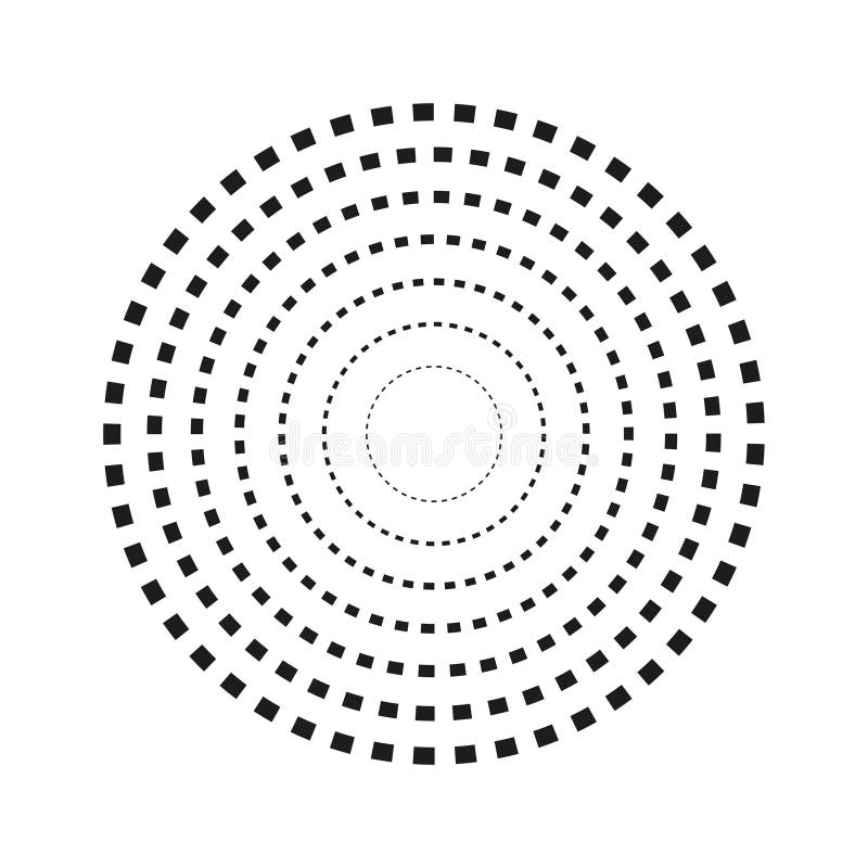 Circular Dotted Pattern. Geometric Concentric Circles. Black and White ...