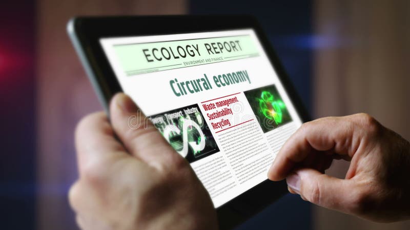 Circular Economy Newspaper on Mobile Tablet Screen Stock Video - Video ...
