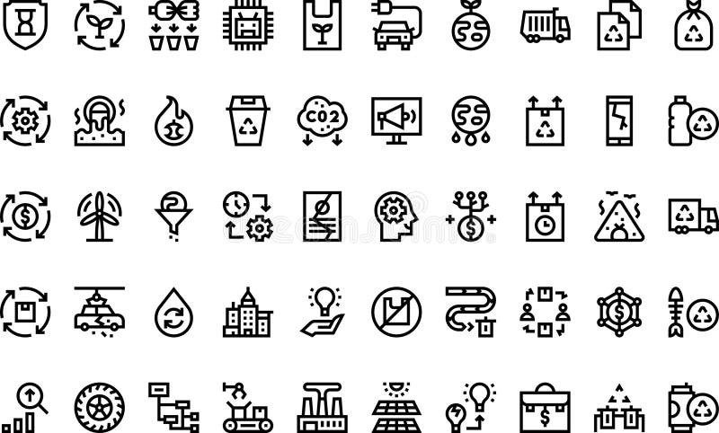 Circular Economy Icons High-Quality Vector Icons Collection with ...