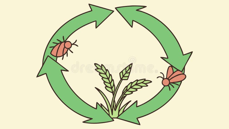 Circular Ecosystem with Ladybug, Natural Balance, Vector Design ...